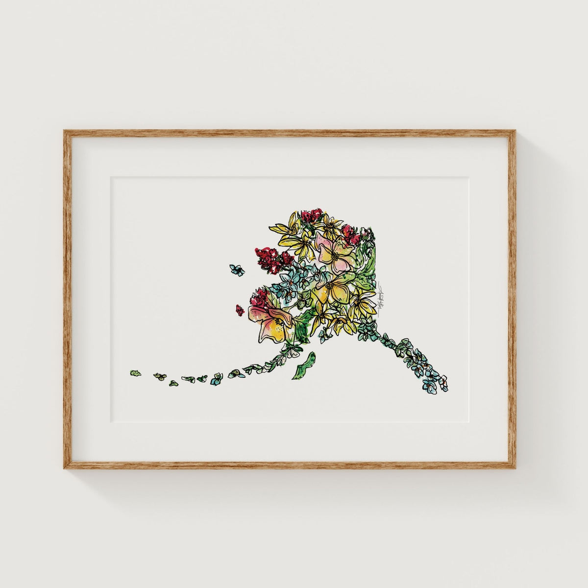 Alaska Wildflower Wall Art | Watercolor State Print – Amanda Klein