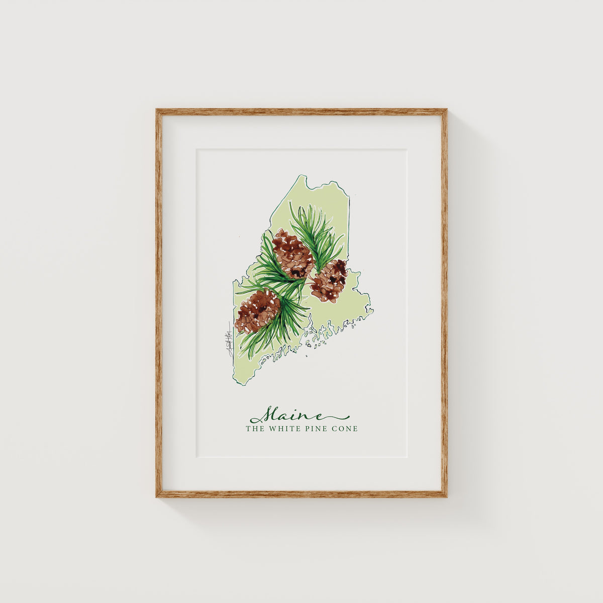 Maine White Pine Cone State Flower Fine Art Print – Amanda Klein