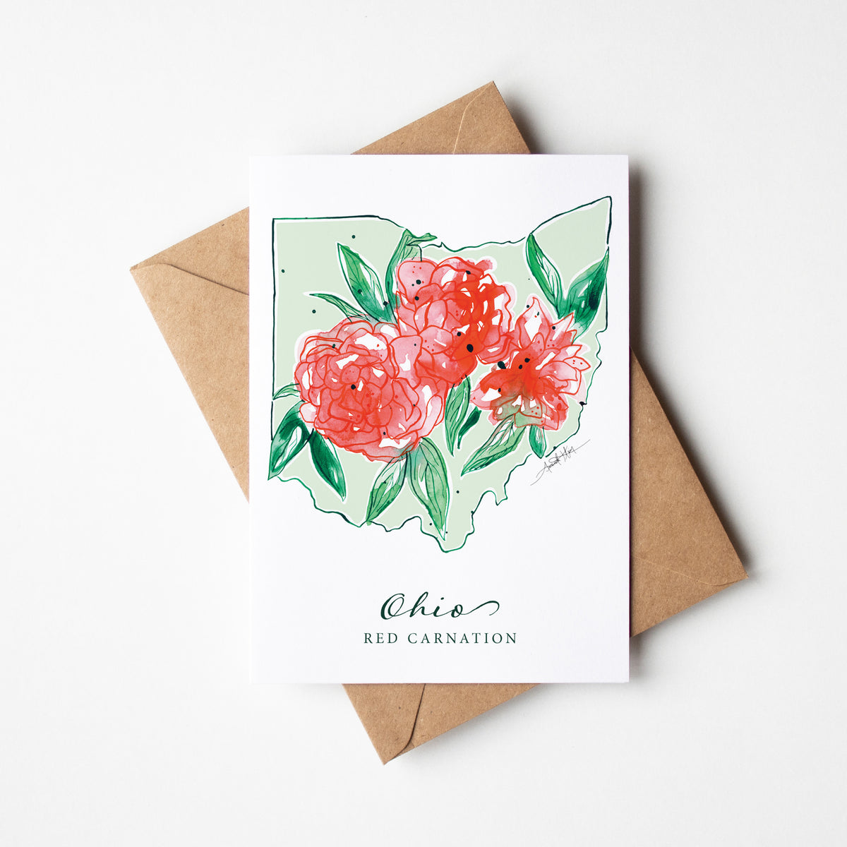 Ohio Red Carnation State Flower Notecard Set – Amanda Klein